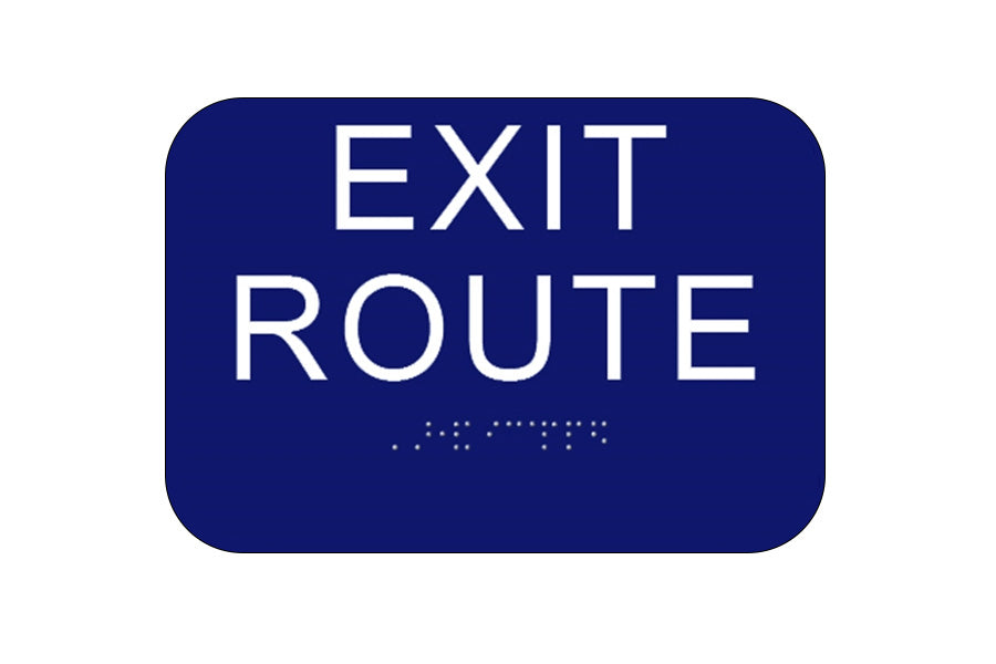 Cal-Royal Exit Route ADA Restroom Sign with Braille — Lux Door Hardware
