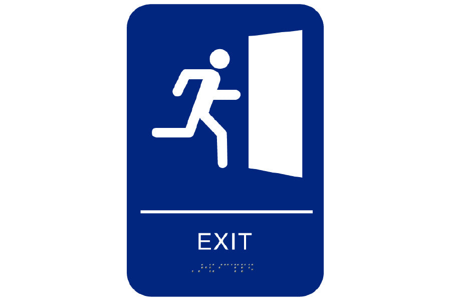 Cal-Royal California-Approved Exit Sign with Braille — Lux Door Hardware