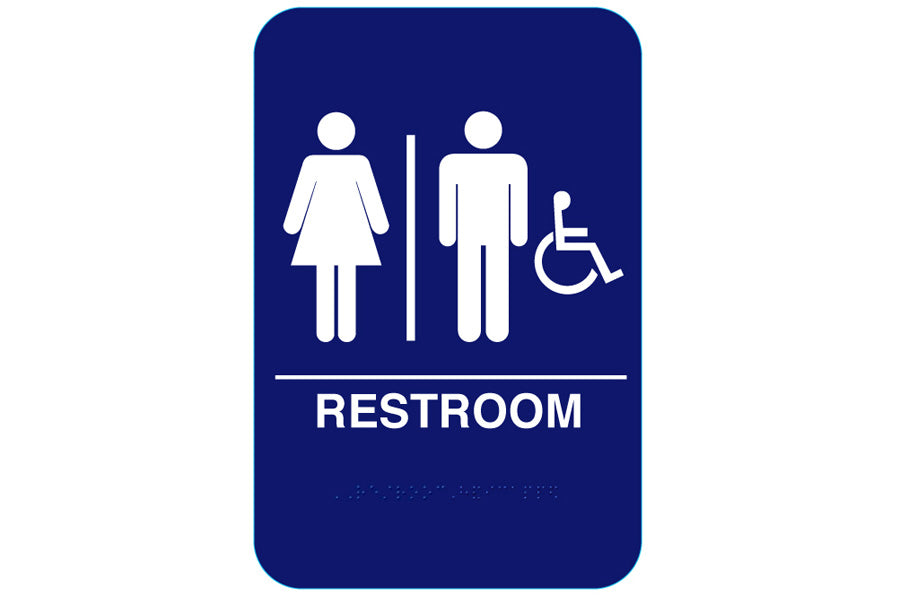 Cal-Royal Unisex and Handicap ADA Restroom Sign with Braille — Lux Door ...