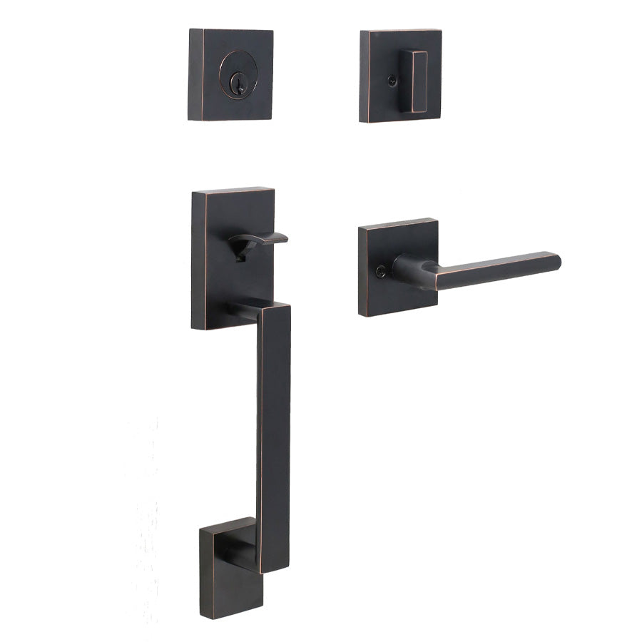 Weslock Brookside Keyed Single Cylinder Handleset with Atlas Lever Ent ...