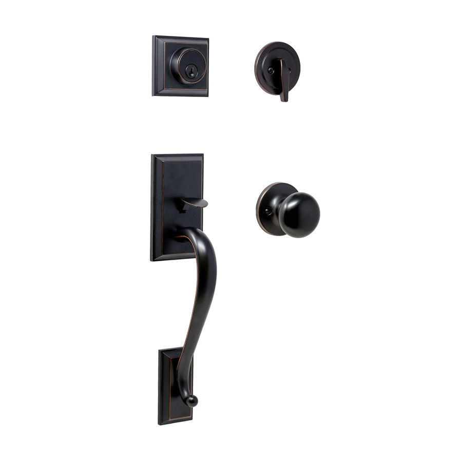 Weslock Mercy Keyed Single Cylinder Handleset with Salem Knob Entry Se ...