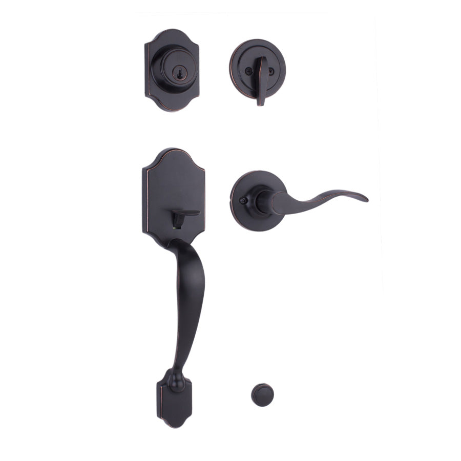 Weslock Parkside Keyed Single Cylinder Handleset with New Haven Lever ...