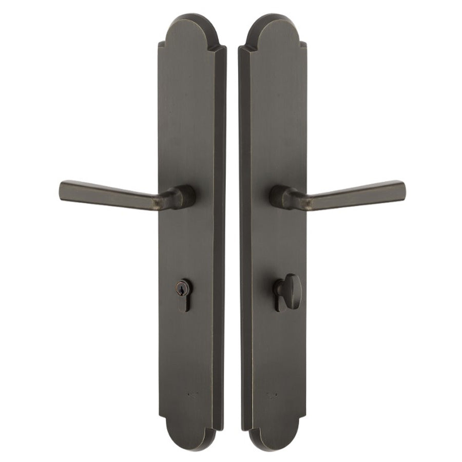 Emtek Handleset - Arched Sandcast Multi-Point Entry Set - Euro Style ...